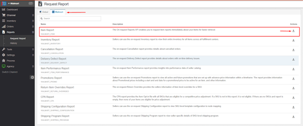 How to Download Walmart Item Report trough StoreAutomator – StoreAutomator